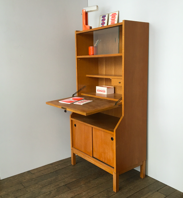 Secrétaire vintage en bois clair - 350 € - L'art & La Façon